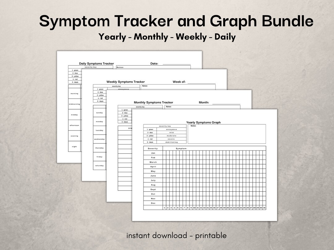 Symptom Tracker Chronic Illness Log Pain Tracker Instant - Etsy