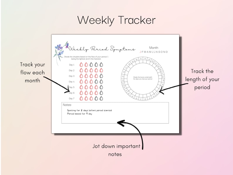 Printable Women's Health Tracker Bundle / Period Symptoms Tracker ...