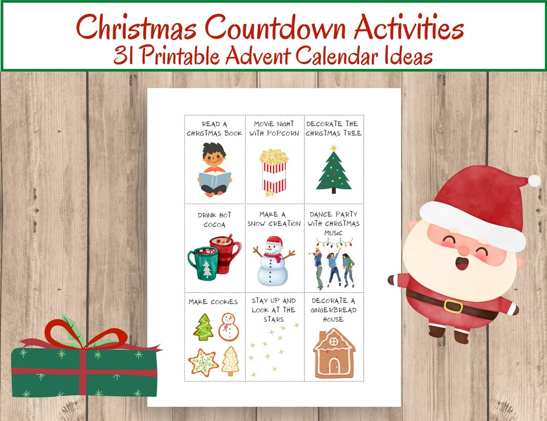 Instant Download Christmas Advent Calendar Activities / Printable ...