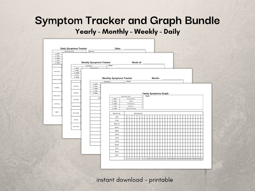 Symptom Tracker, Chronic Illness Log, Pain Tracker, Instant Download ...