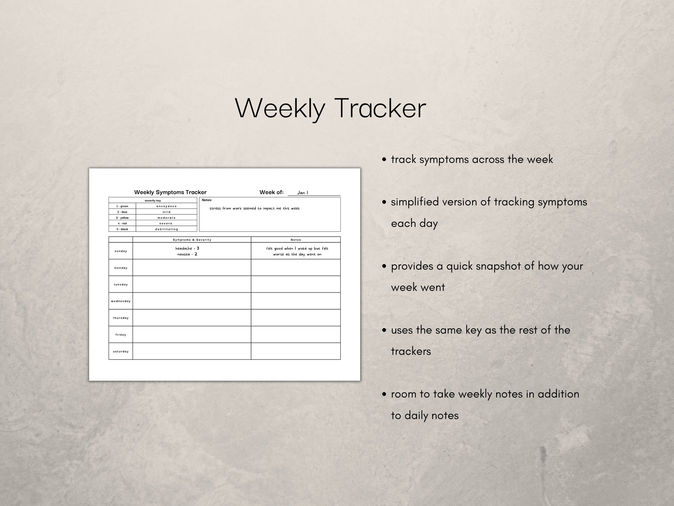 Symptom Tracker, Chronic Illness Log, Pain Tracker, Instant Download ...
