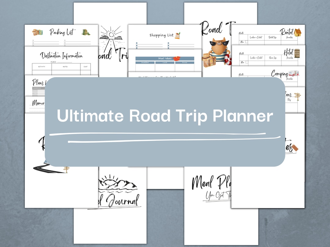 Printable Travel Planner BUNDLE With Road Trip Planner, Packing List ...