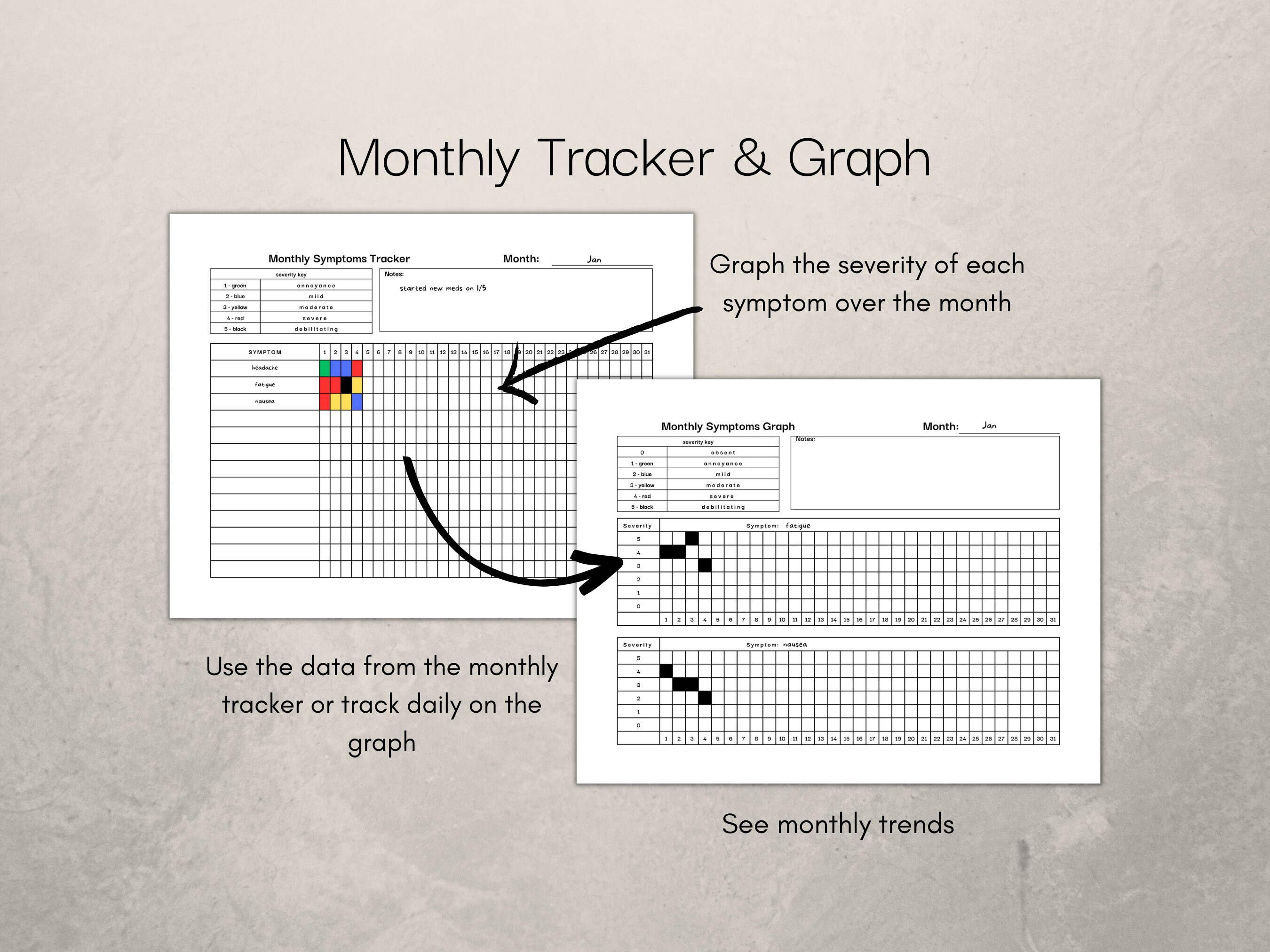 Symptom Tracker, Chronic Illness Log, Pain Tracker, Instant Download ...