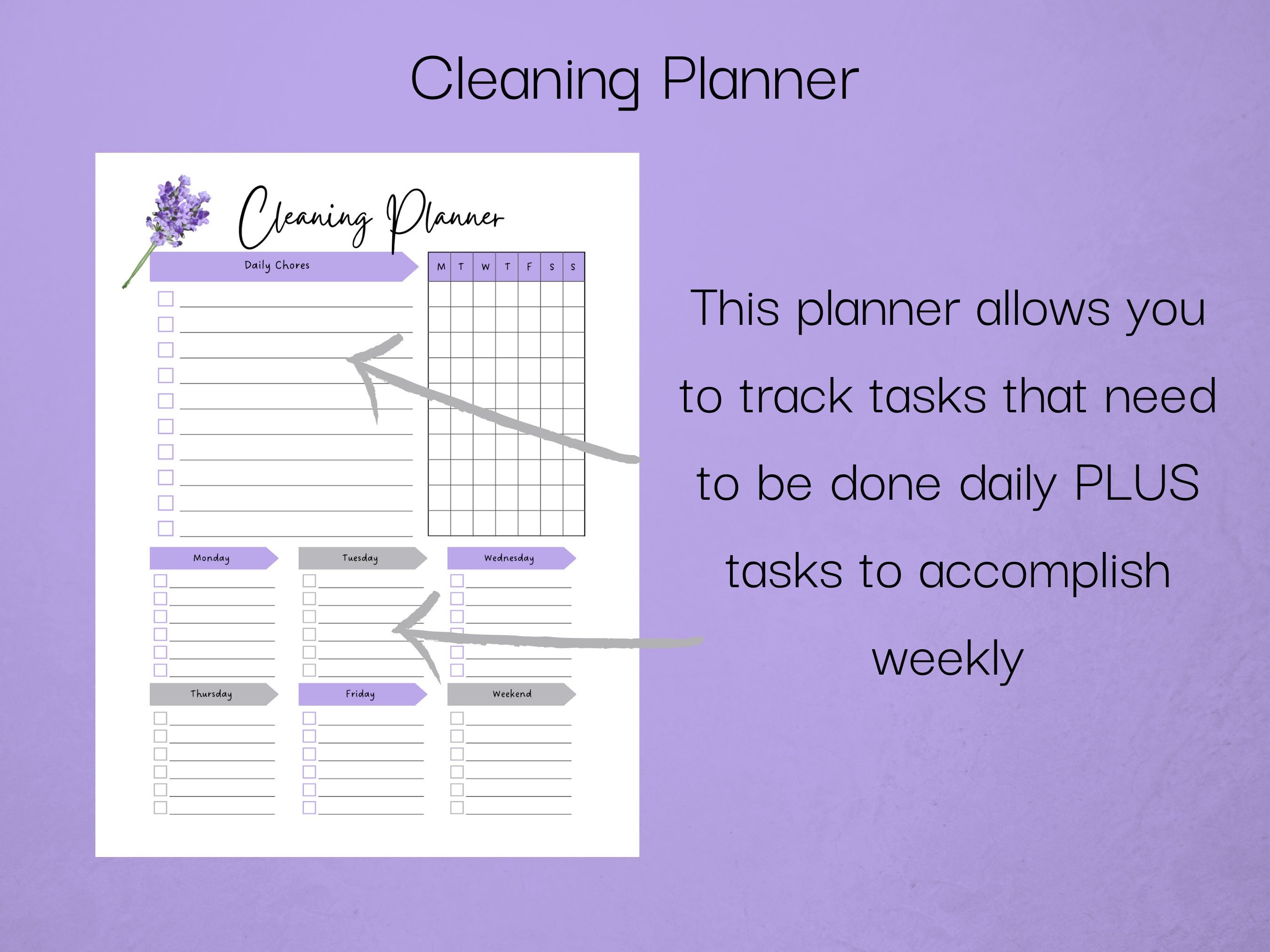 Printable Spring Cleaning Checklist Bundle / Cleaning Organizer/ Daily ...