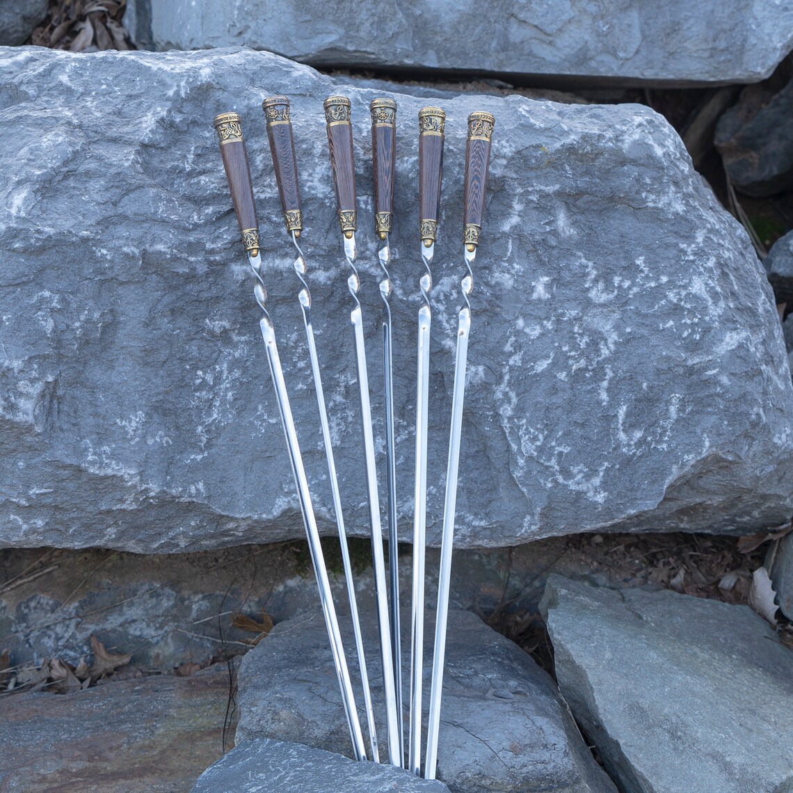 6 Piece Premium 2mm Blade Skewer '' the Sea " Set | High-quality BBQ ...