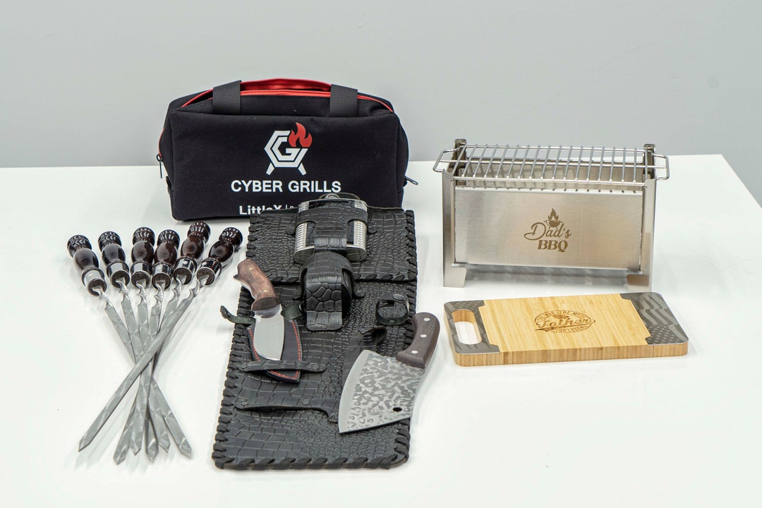Father's Day Premium BBQ Gift Set: Foldable Grill With Multi-use ...