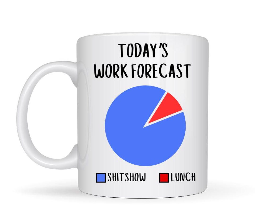 Funny Work Mug: Today's Work Forecast - Shitshow, Lunch - Etsy