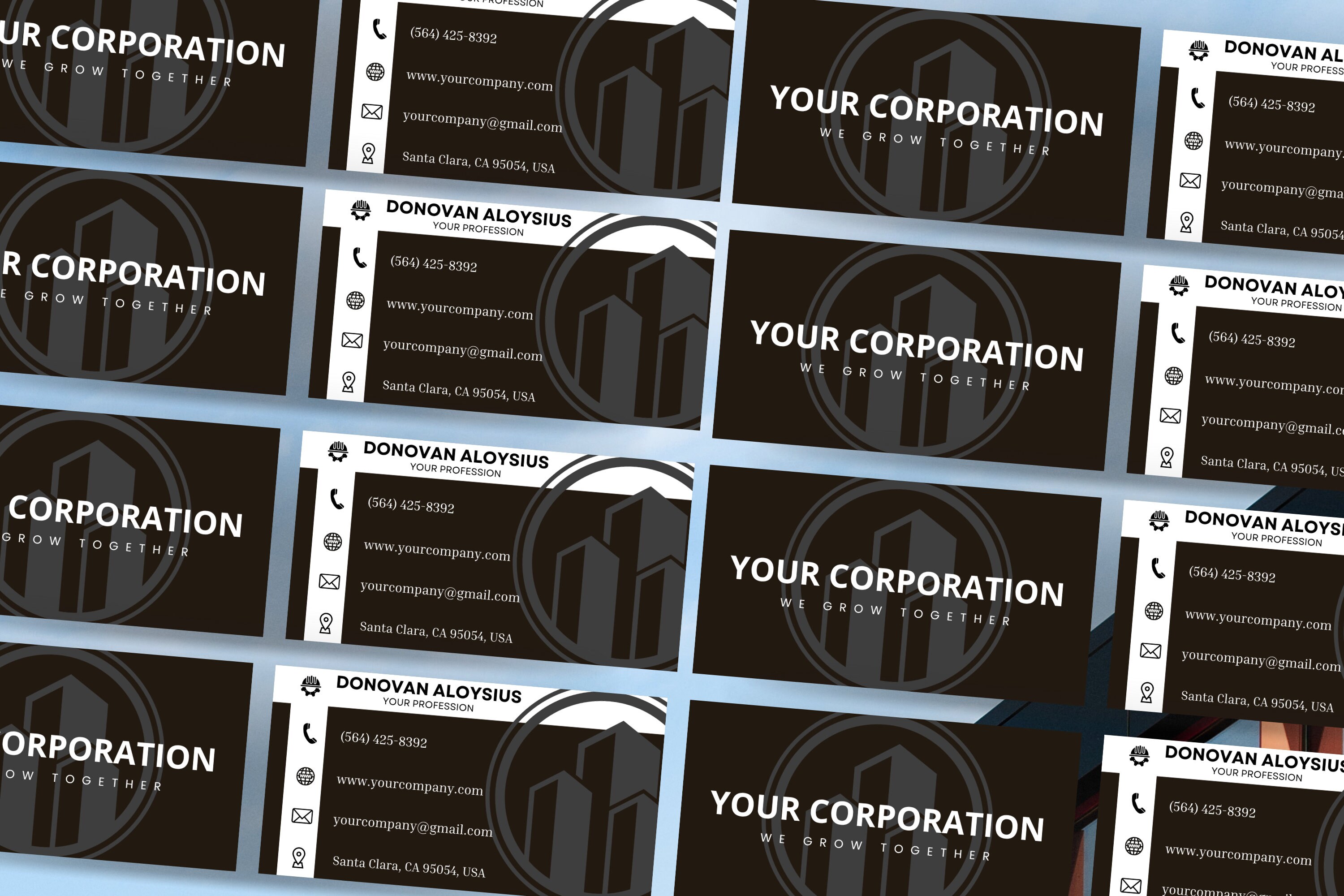 Civil Engineer Business Card Construction Company Black & - Etsy