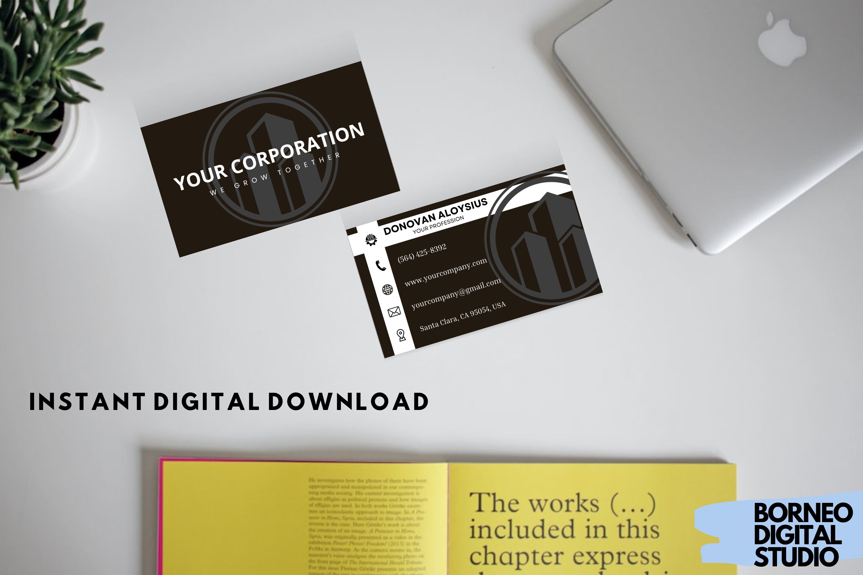 Civil Engineer Business Card Construction Company Black & - Etsy