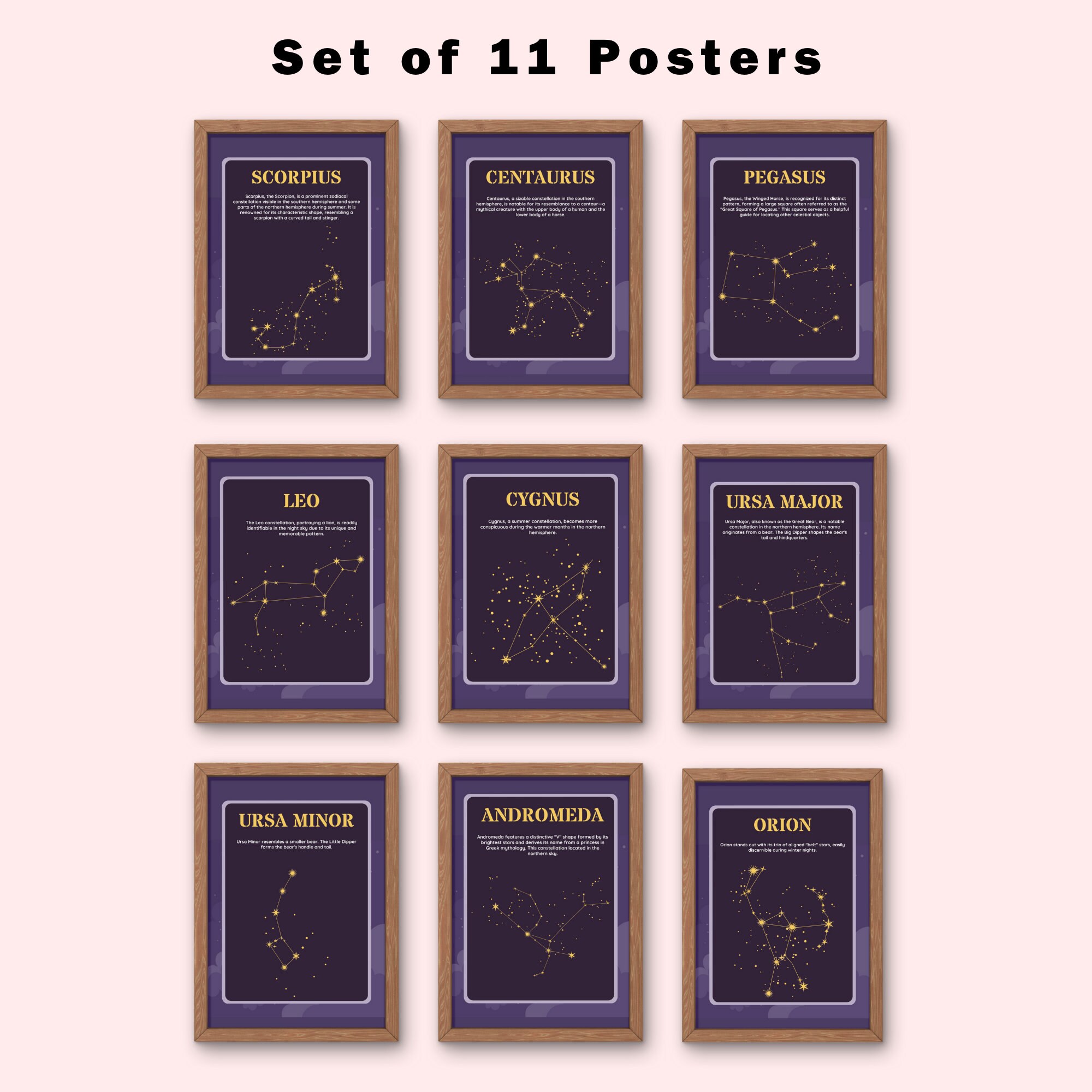 Set of 11 Printables, Night Sky Print, Star Map Poster, Star Map Print ...