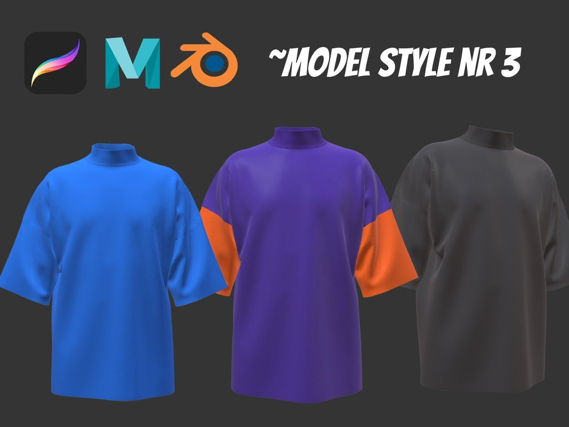 6 Procreate T-shirt 3D Models | Bundle 3D T-shirt Mockup | Procreate 3D ...