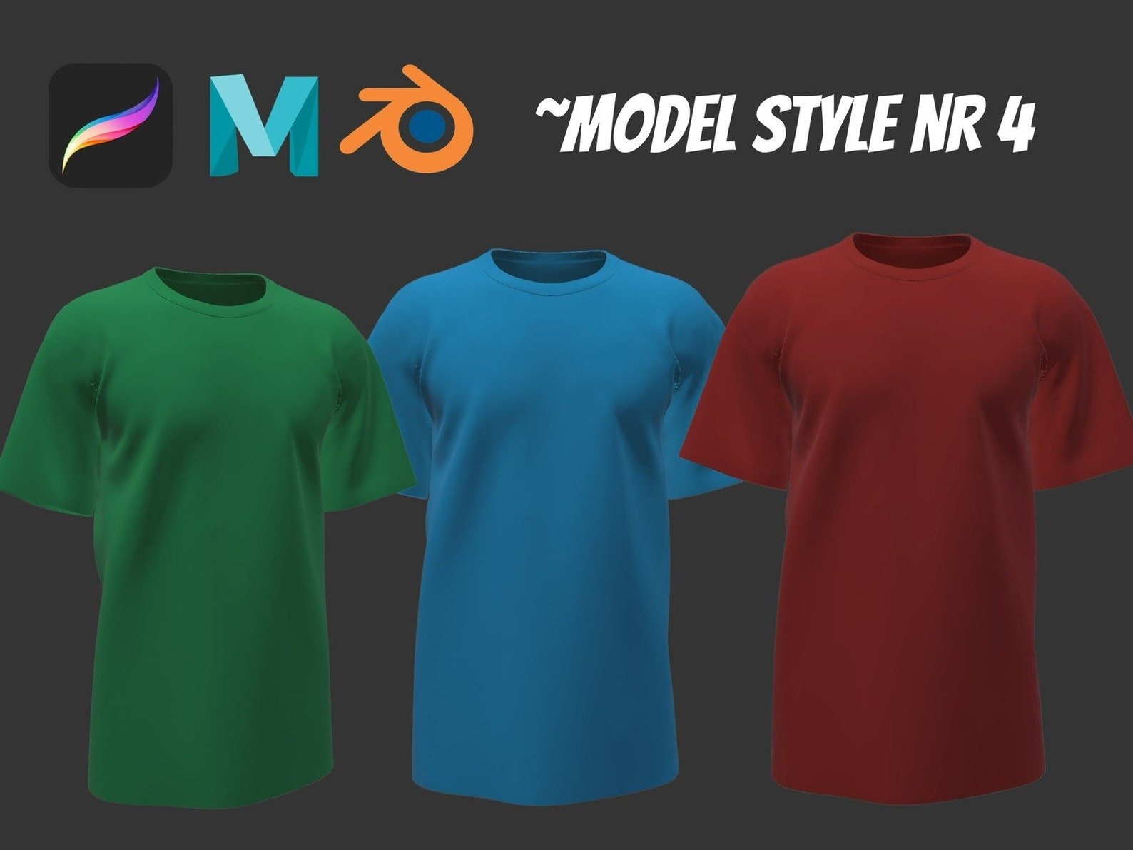 6 Procreate T-shirt 3D Models | Bundle 3D T-shirt Mockup | Procreate 3D ...