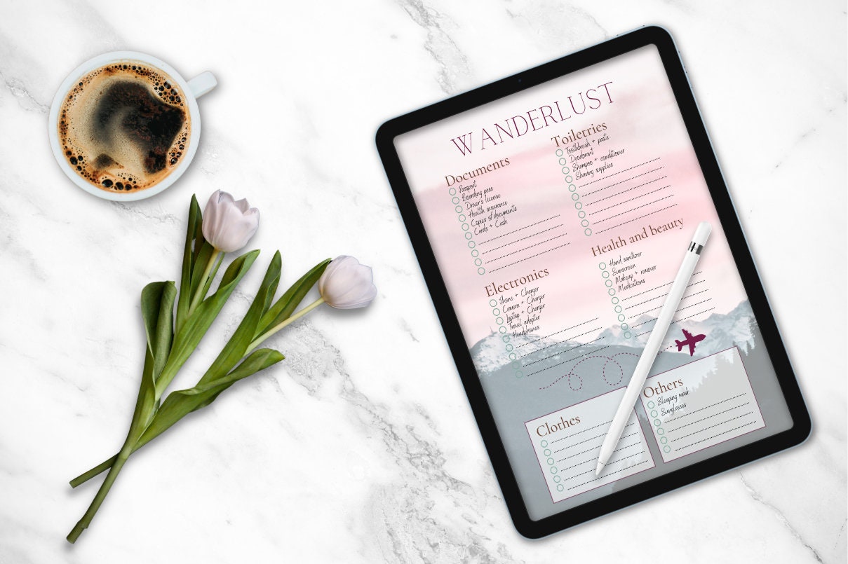 One Page Travel Checklist Digital Download Printable PDF - Etsy