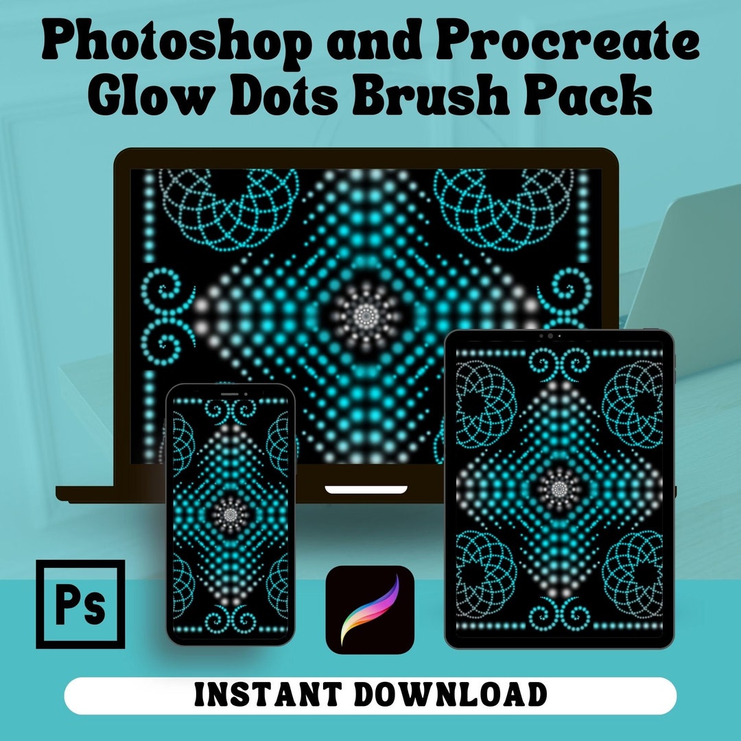 Photoshop / Procreate Glow Dots Brushes Collection - Etsy