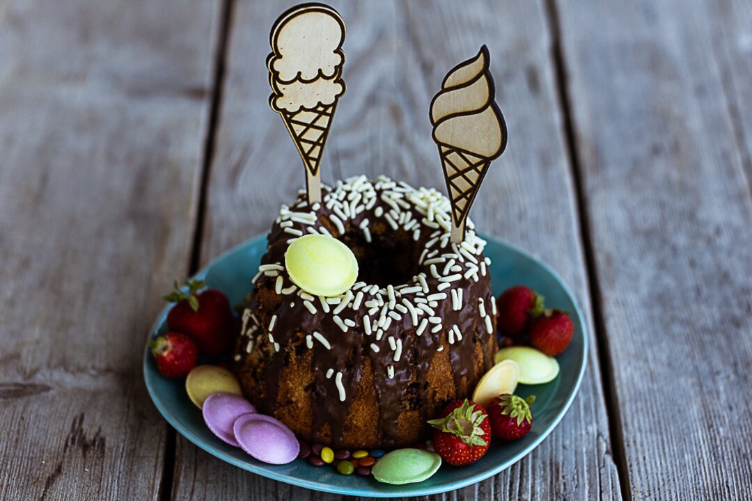 Cake Topper Ice Cream / Cake Plug Ice Cream / Cake Plug - Etsy