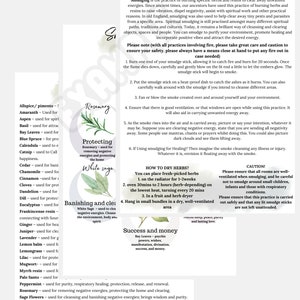 Smudging Guide / Smudging Herbs / Ritual Prints / Cleansing Guide ...