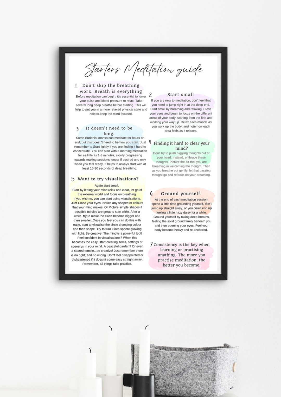 Starter Meditation Guide / Meditation Sheet / Pdf Prints / Digital ...