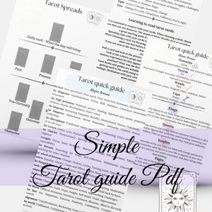 Printable Tarot Guide for Beginner Tarot Readers / Tarot Cards Meaning ...