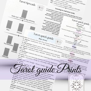 Printable Tarot Guide for Beginner Tarot Readers / Tarot Cards Meaning ...