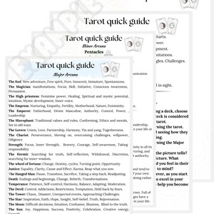 Printable Tarot Guide for Beginner Tarot Readers / Tarot Cards Meaning / Learning Tarot / Tarot ...