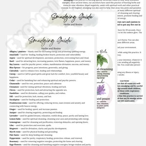 Smudging Guide / Smudging Herbs / Ritual Prints / Cleansing Guide ...