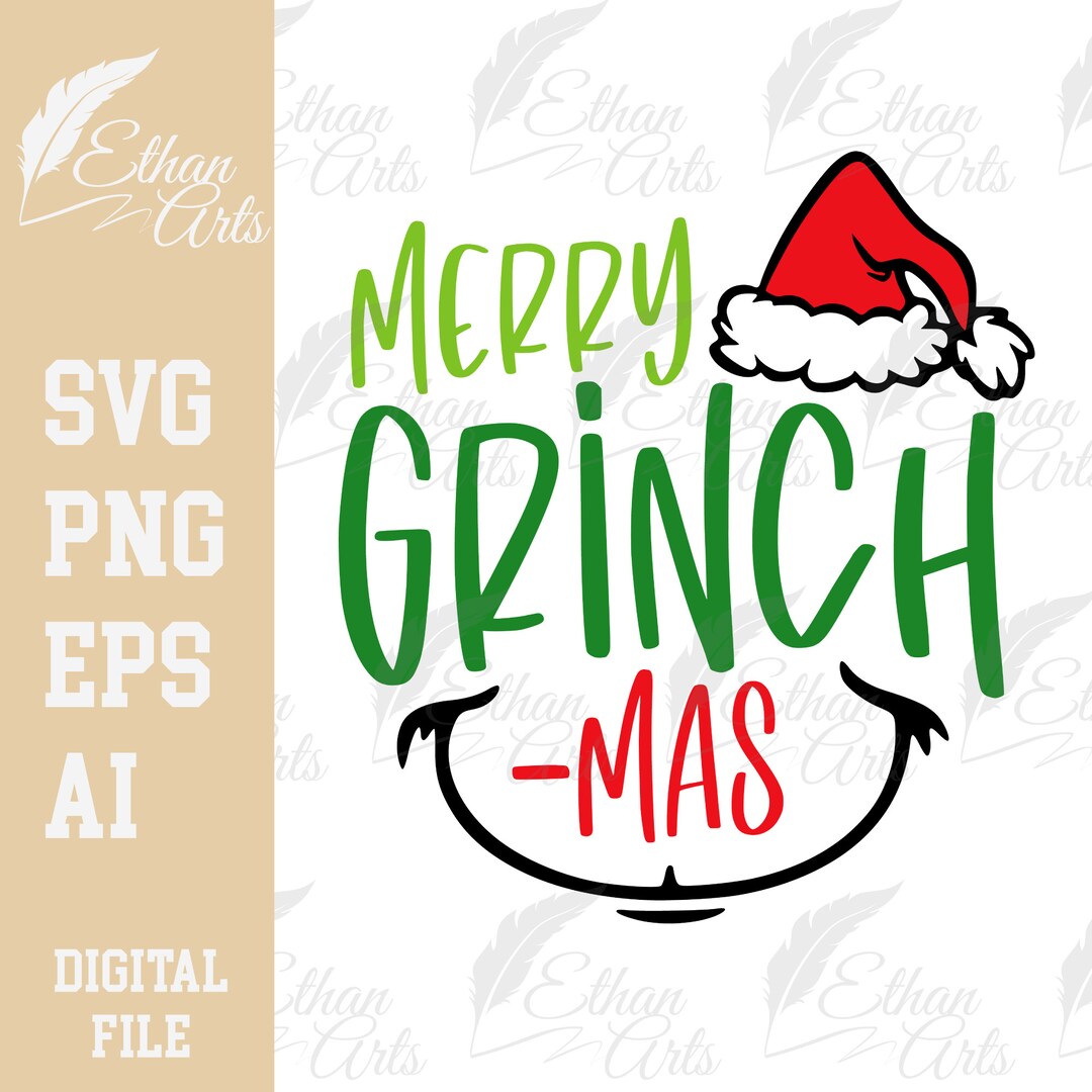 Merry Grinchmas SVG PNG EPS Christmas Grinch Svg Clipart Christmas ...