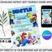 Super Mario Invitation - Kids Digital Invitation - Mario Bros Party ...