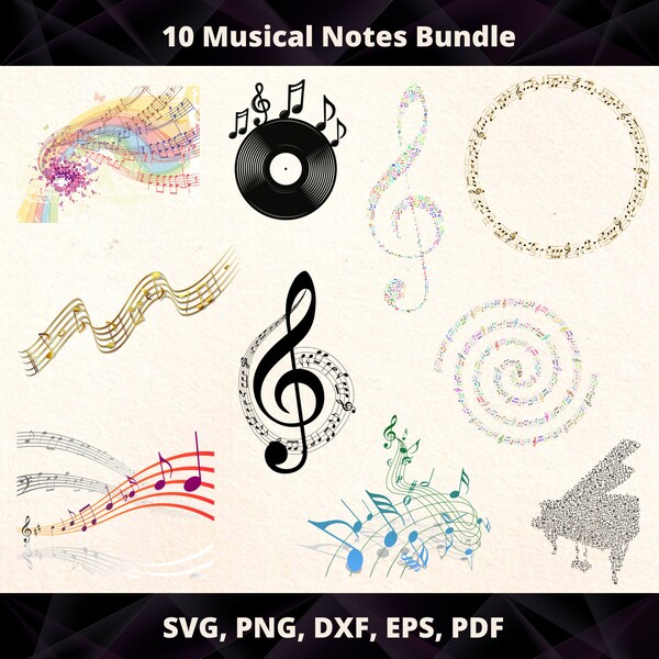 Musical Notes Svg - Etsy