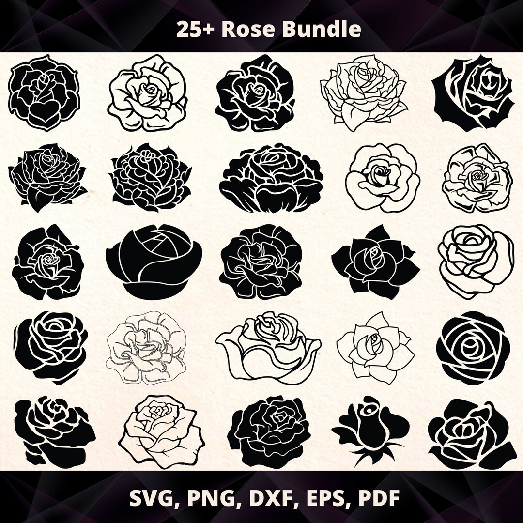 ROSE SVG Bundle, ROSES Svg Bundle, Rose Clipart Bundle, Rose Svg Cut ...