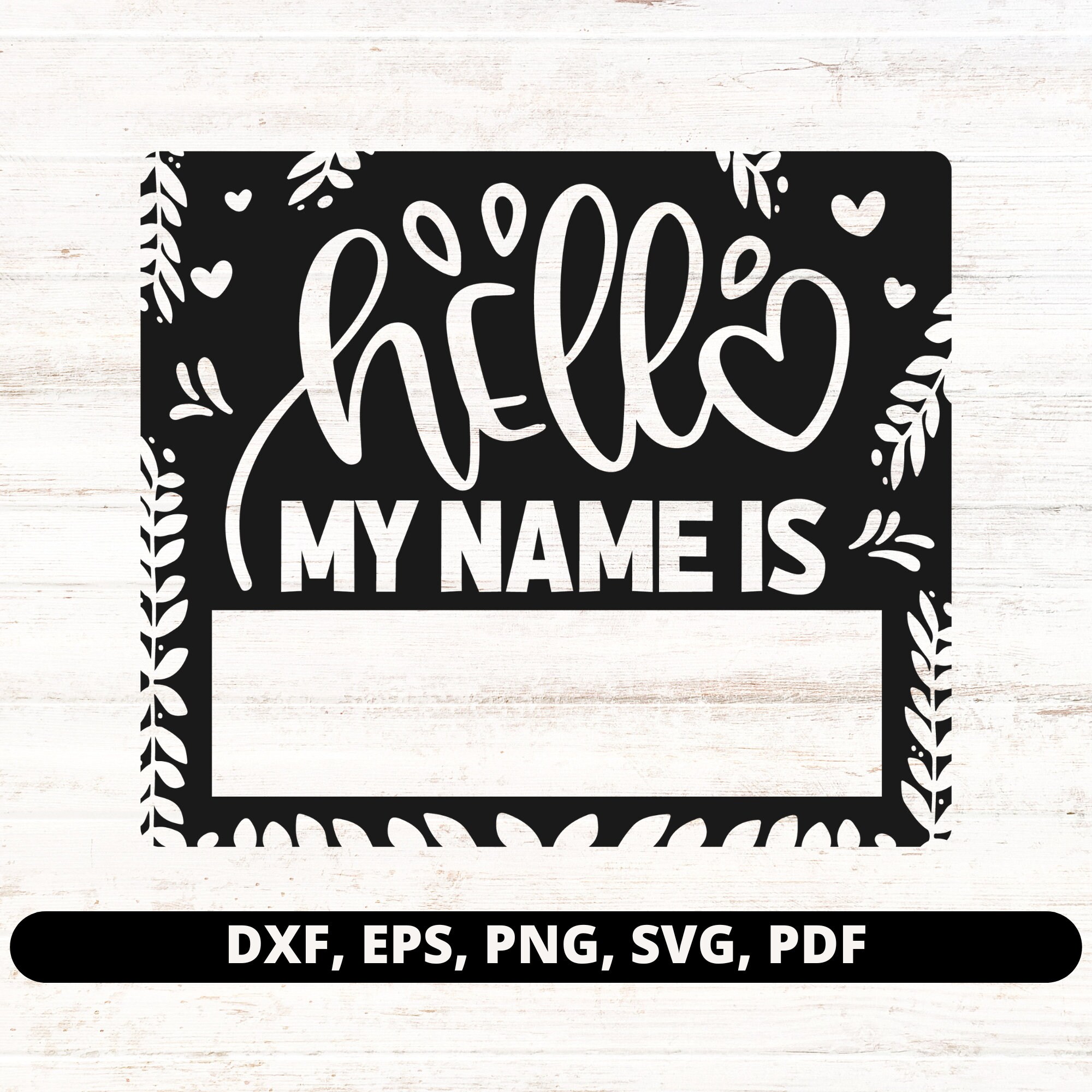 Hello My Name is Svg Name Tag Svg Hello Svg Baby Svg - Etsy