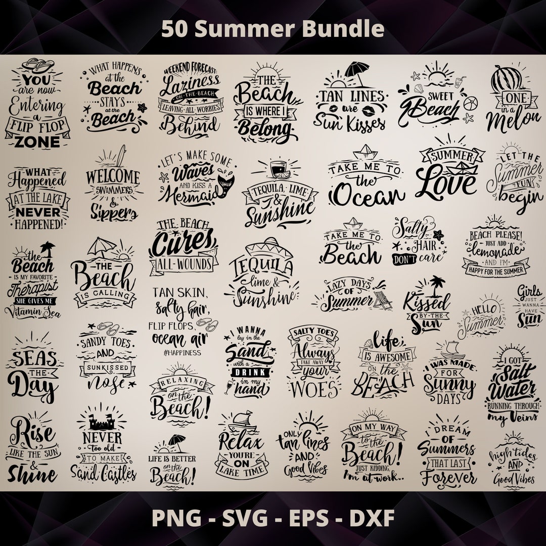 Summer SVG Bundle Summer Svg Beach Svg Summertime Svg - Etsy