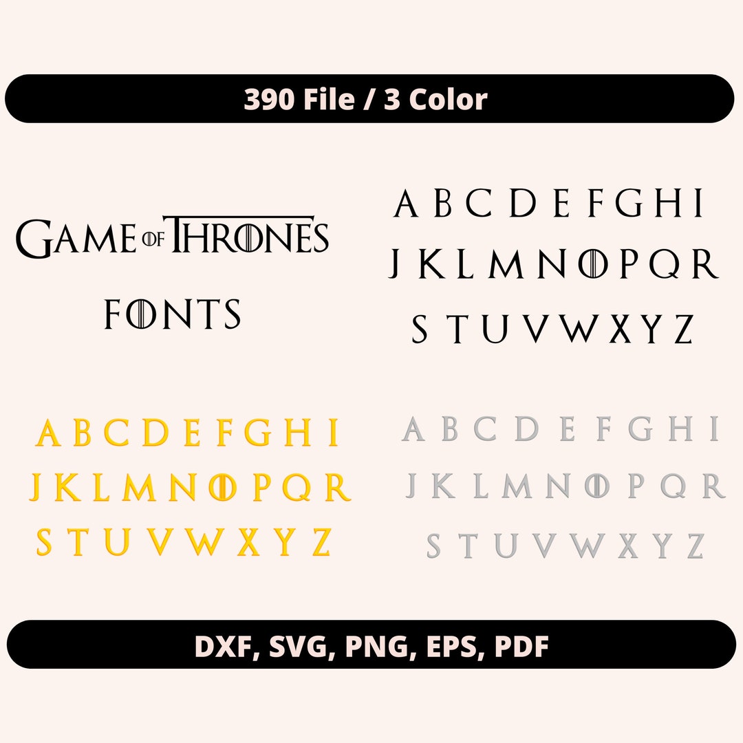 Game of Thrones Font Eps Png Pdf Dxf Svg - Etsy Canada