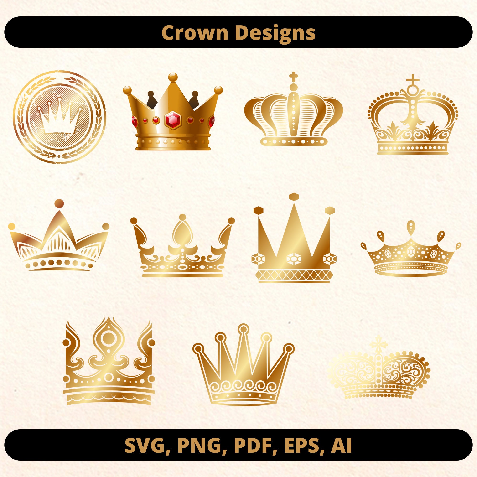 Crown SVG Bundle Crown Svg Tiara Svg Queen Tiara Svg - Etsy España