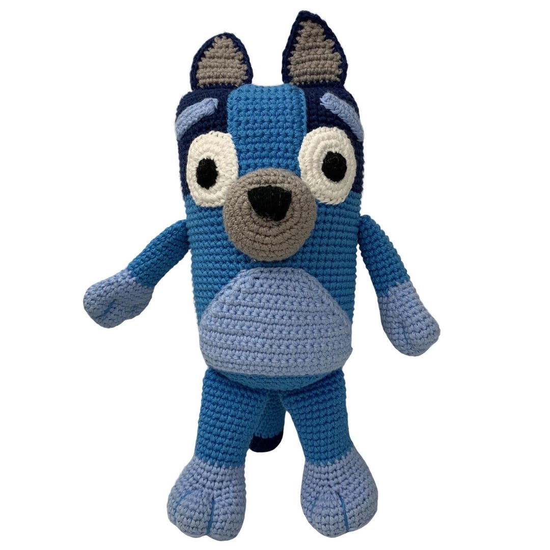 Handmade Crochet Bluey and Bingo, Amigurumi Bingo and Bluey Heeler ...
