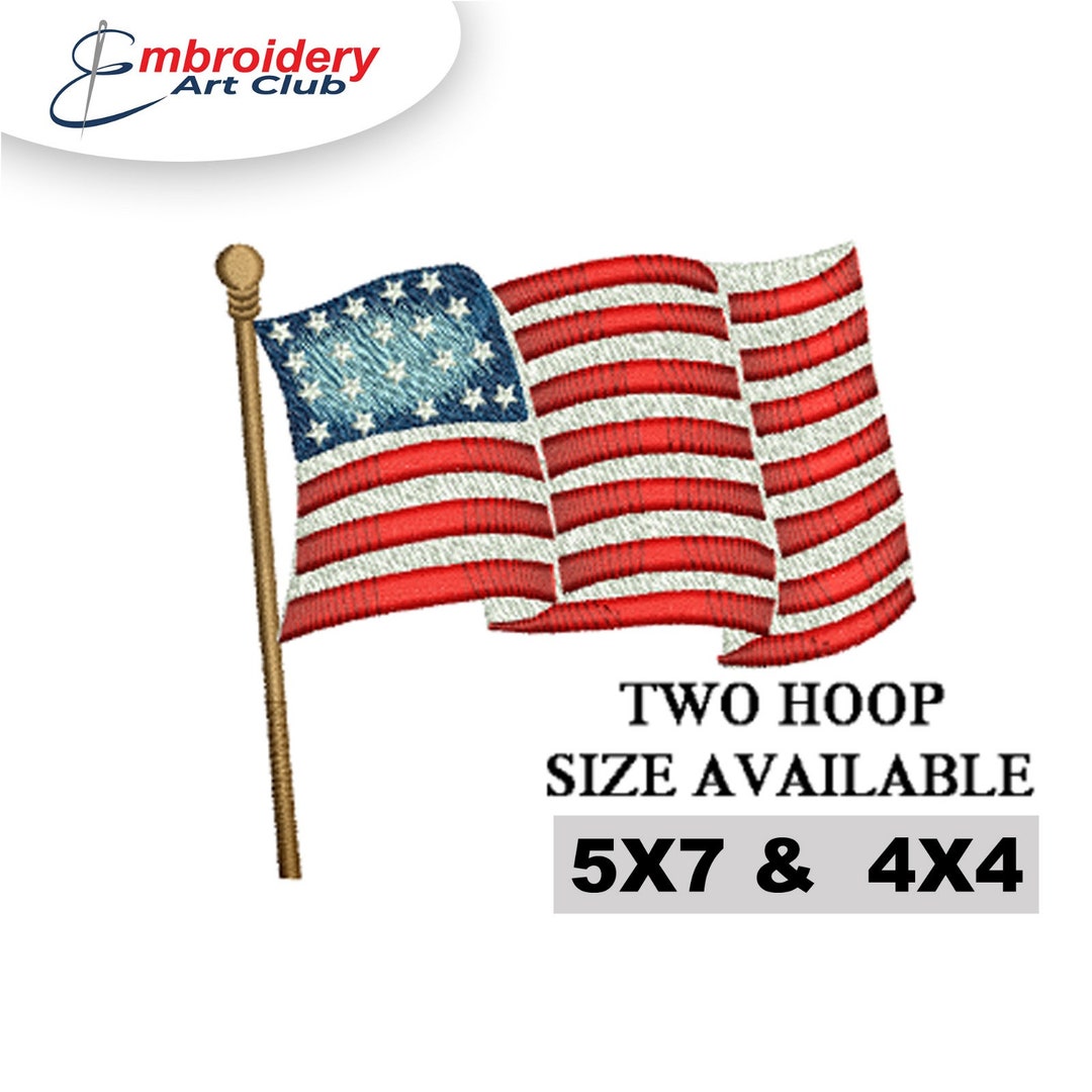 American Flag Embroidery Designs - Machine Embroidery Files - Flag ...