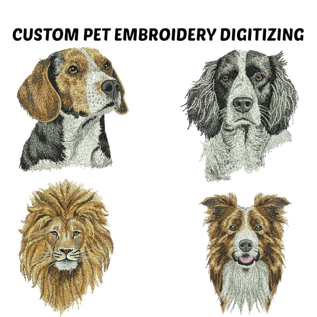 Custom Pet Embroidery Designs, Dog Logo, Pet Embroidery, Animal ...
