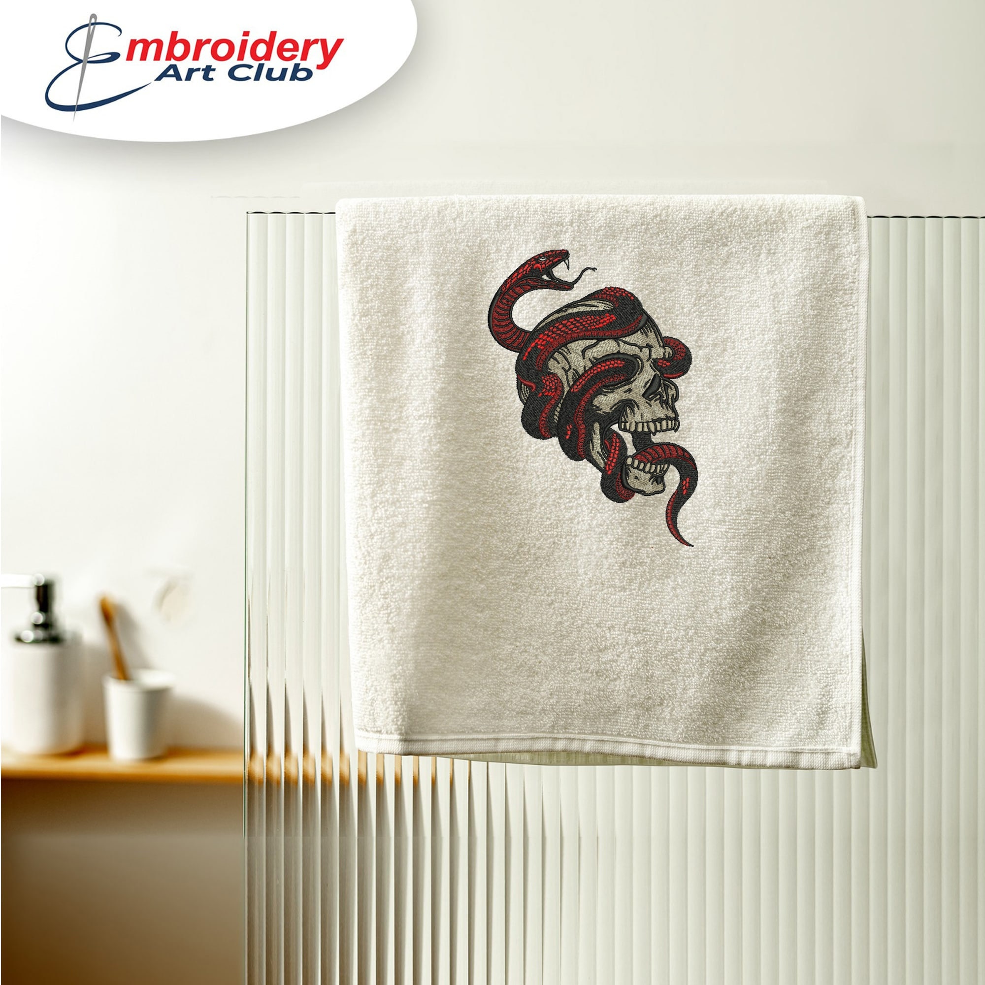 Red Snake Skull Embroidery Designs Skull Machine Embroidery - Etsy