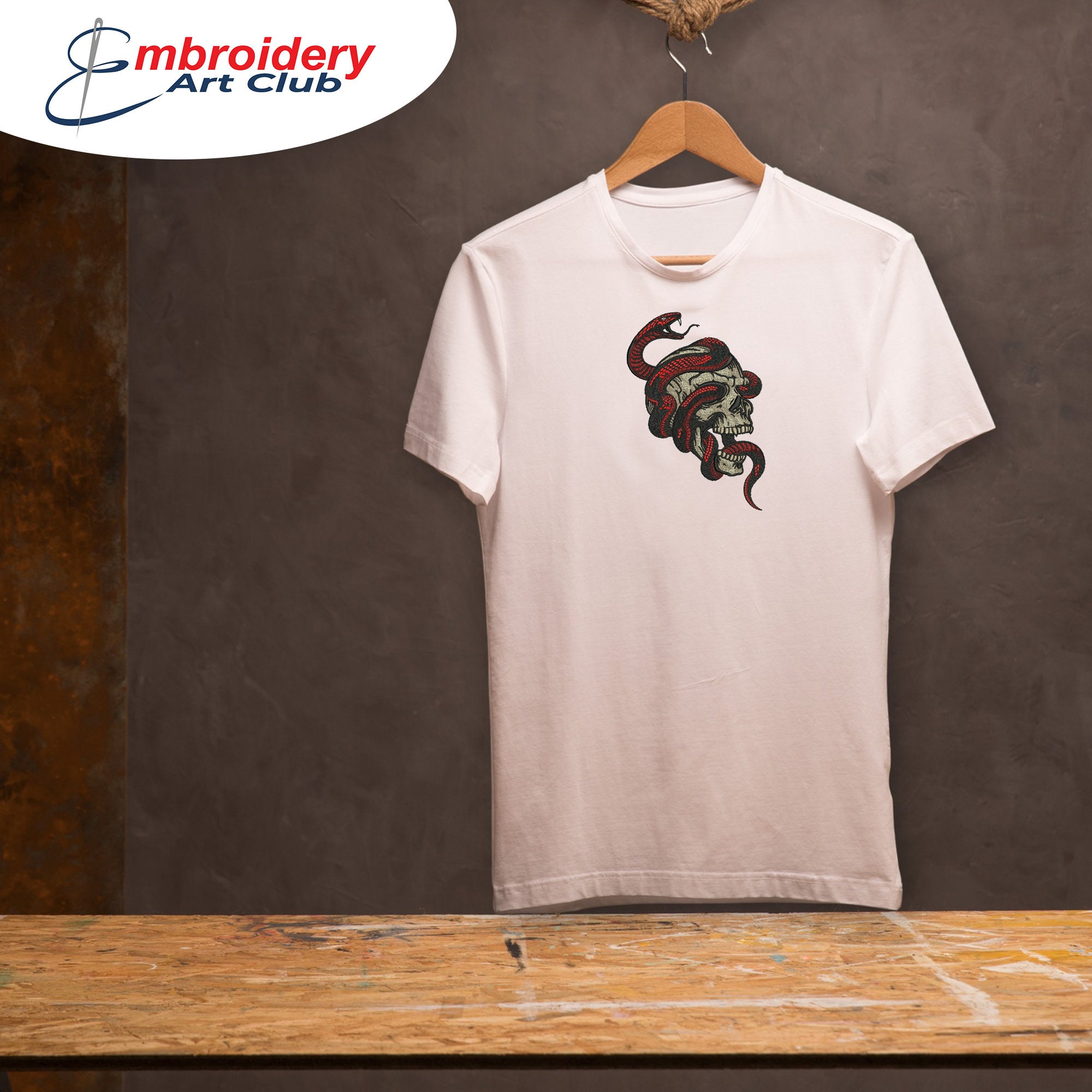 Red Snake Skull Embroidery Designs Skull Machine Embroidery - Etsy