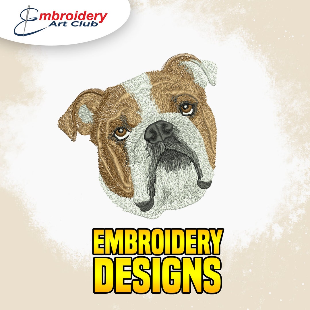 Bulldog Embroidery Designs Dog Machine Embroidery Designs Digital ...