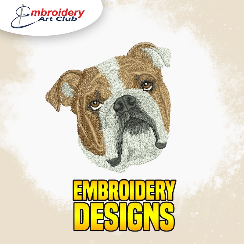 Bulldog Embroidery - Etsy