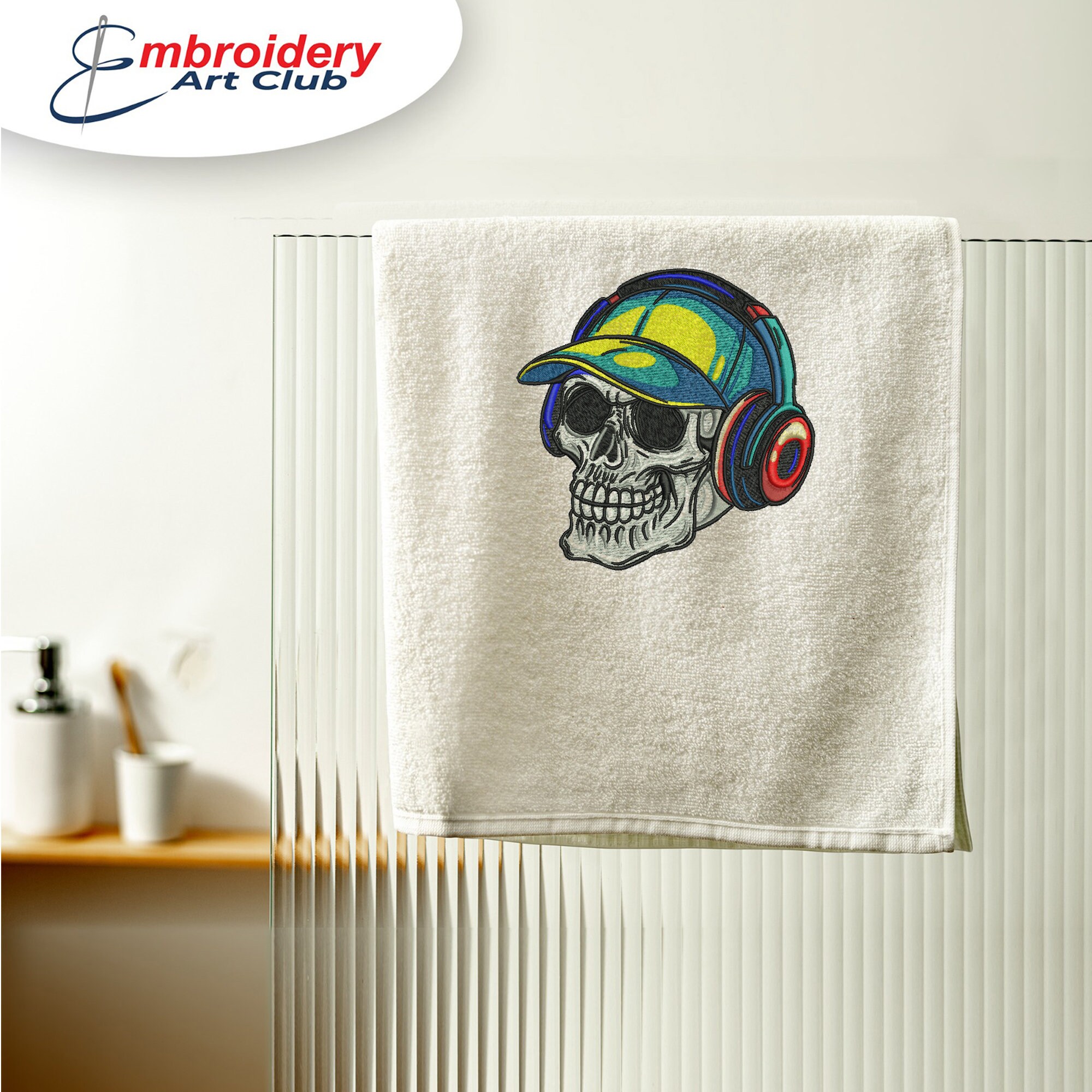 Headphones Skull Embroidery Designs Skull Machine Embroidery Digital ...