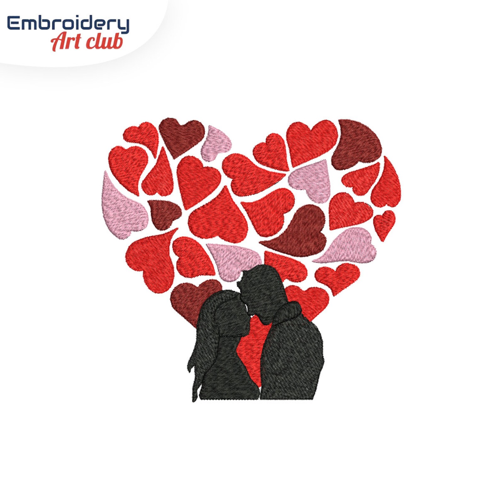 Romantic Couple Embroidery Designs Heart Embroidery Designs T Shirt ...