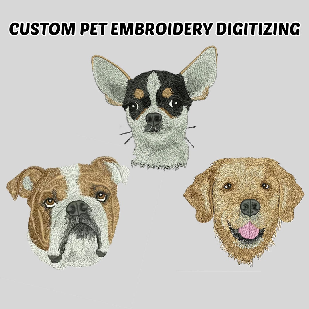 Custom Pet Embroidery Designs, Dog Logo, Pet Embroidery, Embroidery ...