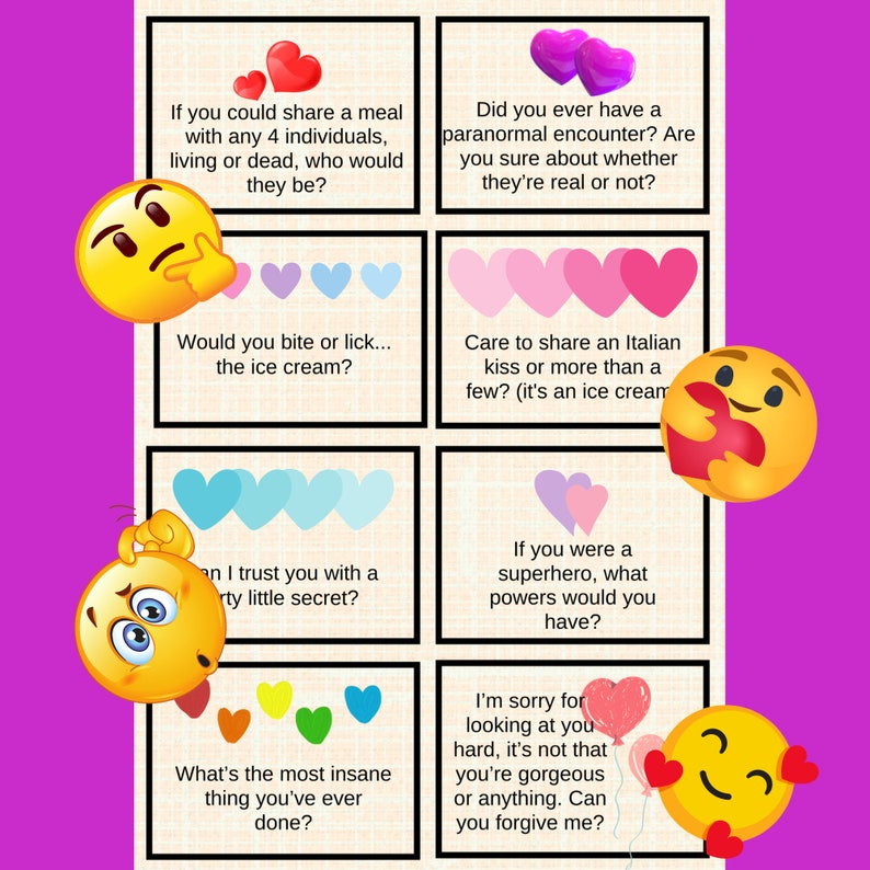 Conversation Cards, Conversation Starters, Printable Couples Game ...