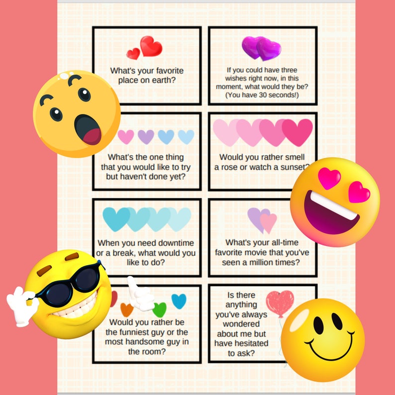 Conversation Cards, Conversation Starters, Printable Couples Game ...