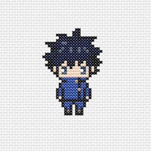 Megumi Fushiguro JJK Cross Stitch Pattern Pixel Art Kawaii Gift Idea ...
