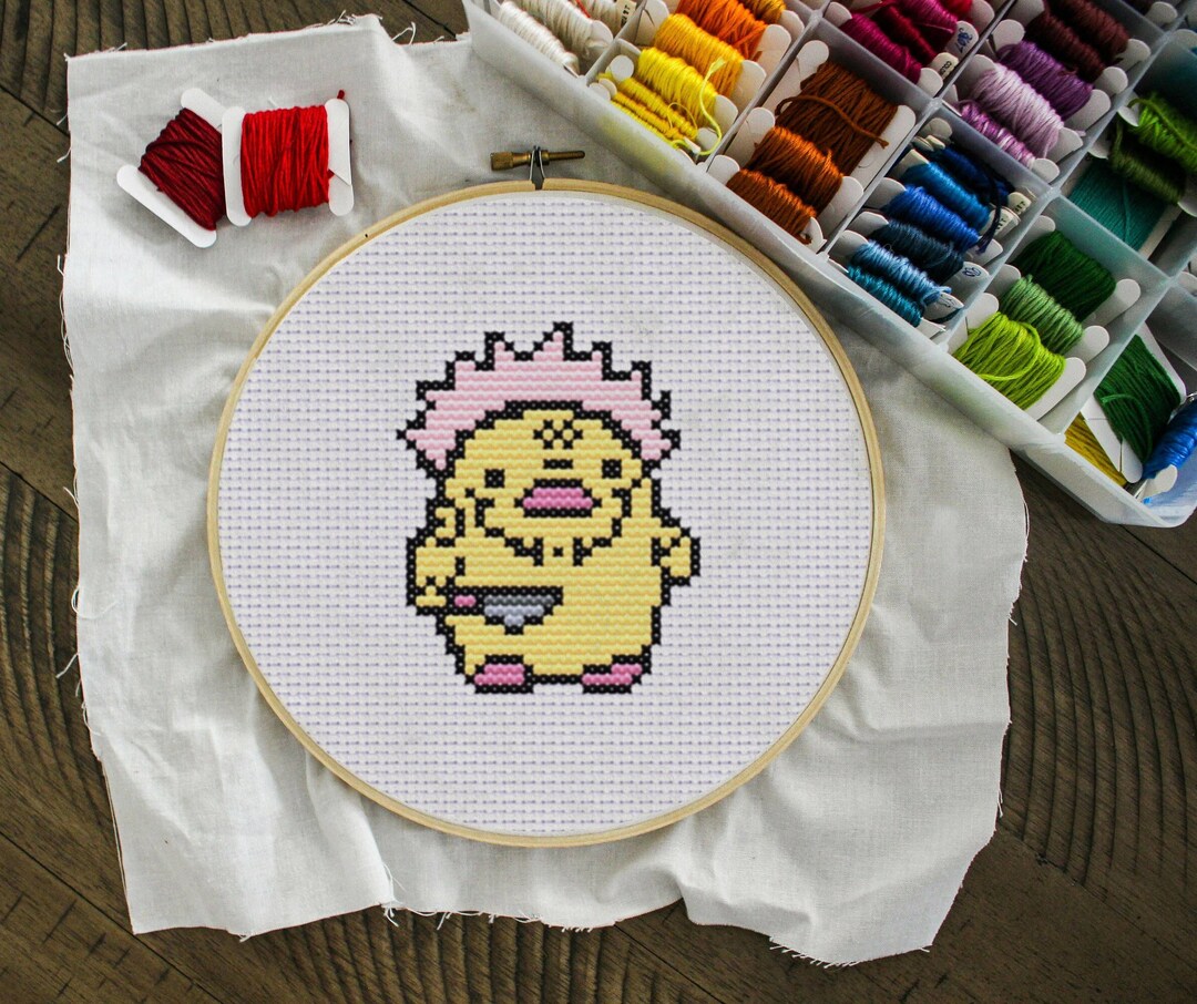 Sukuna Chick With Knife Cross Stitch Pattern: Funny Anime Manga Meme ...