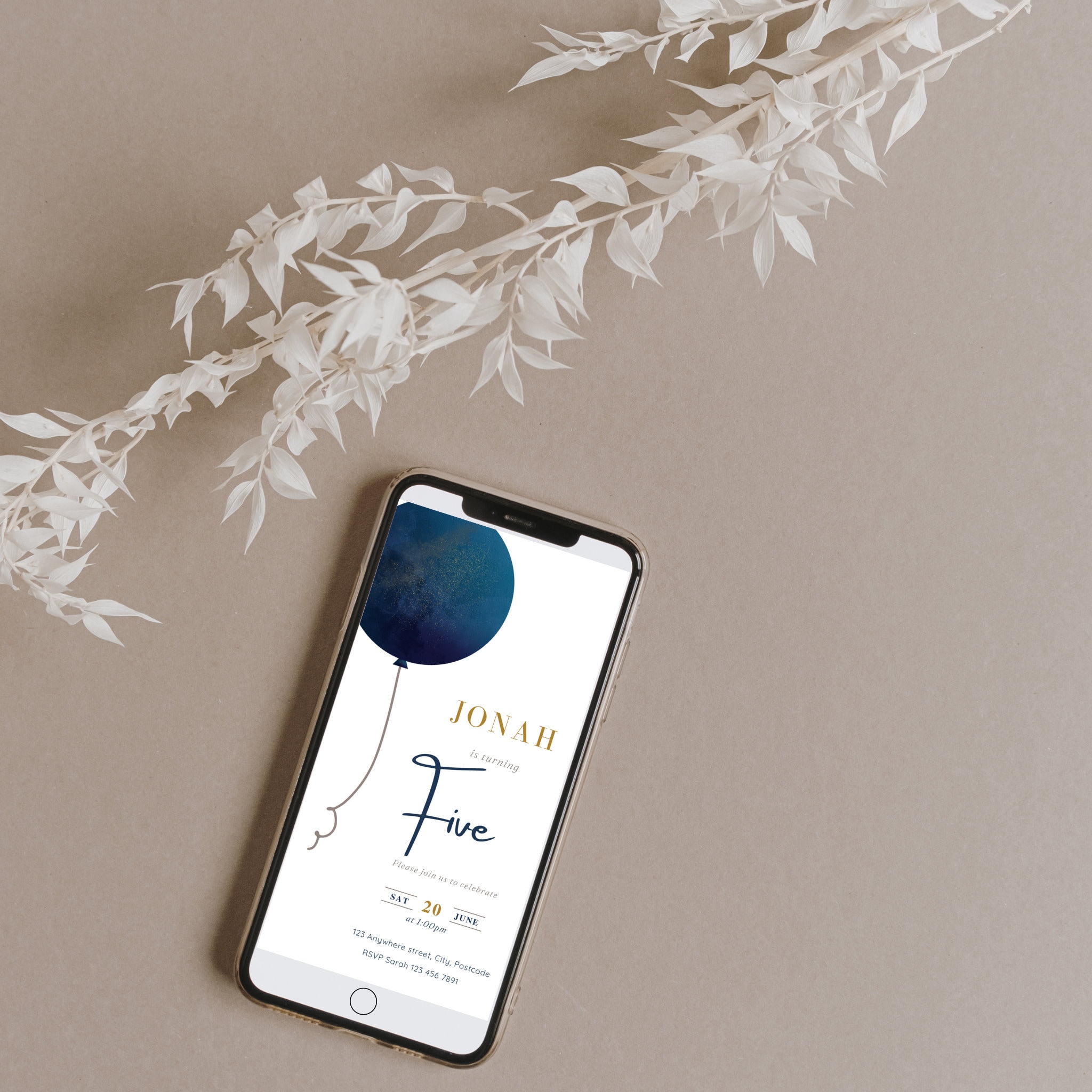 Digital Birthday Balloon Invitation, Any Age, Editable Electronic ...