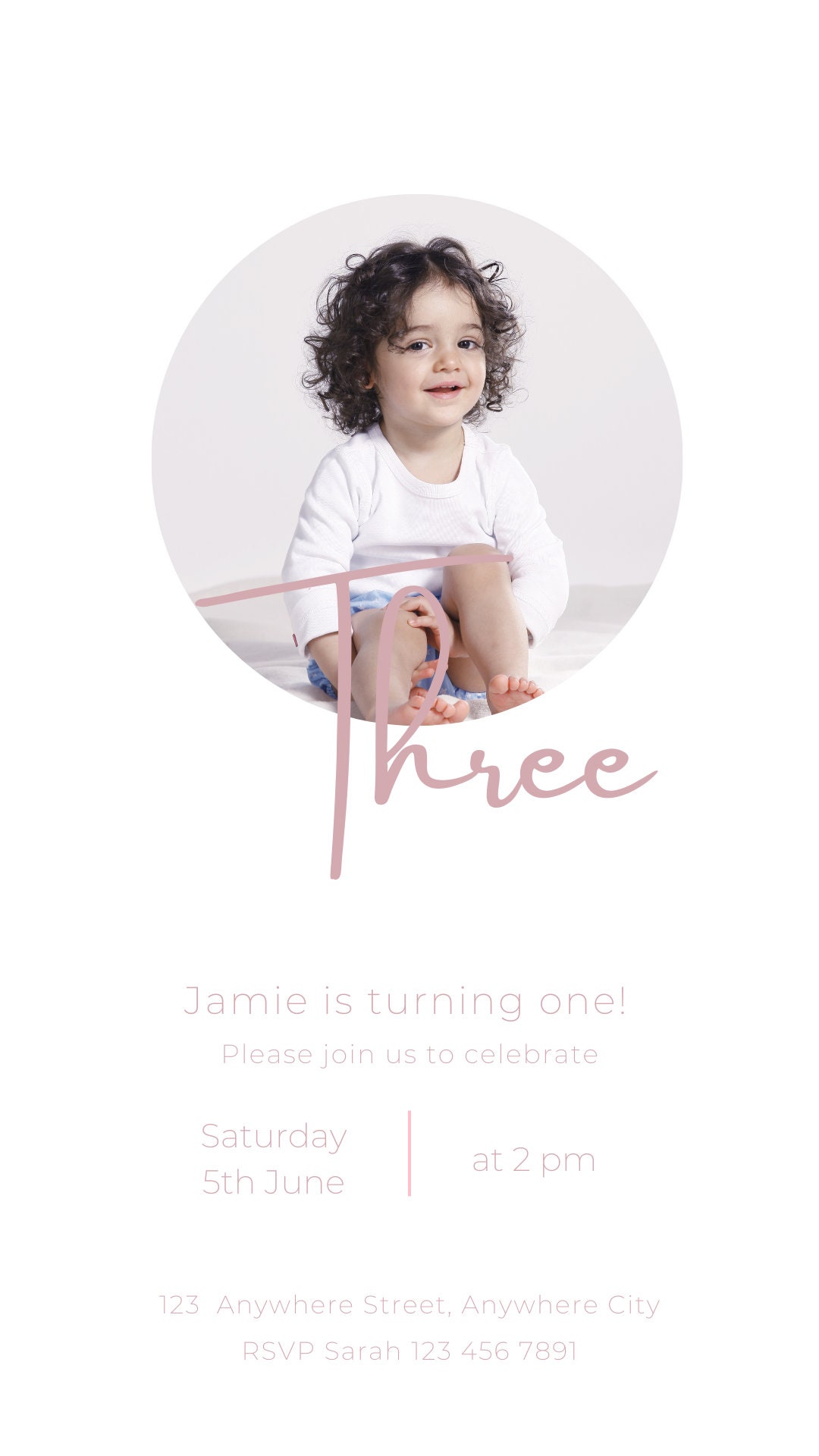 Digital Birthday Picture Invitation Minimalist Invite - Etsy