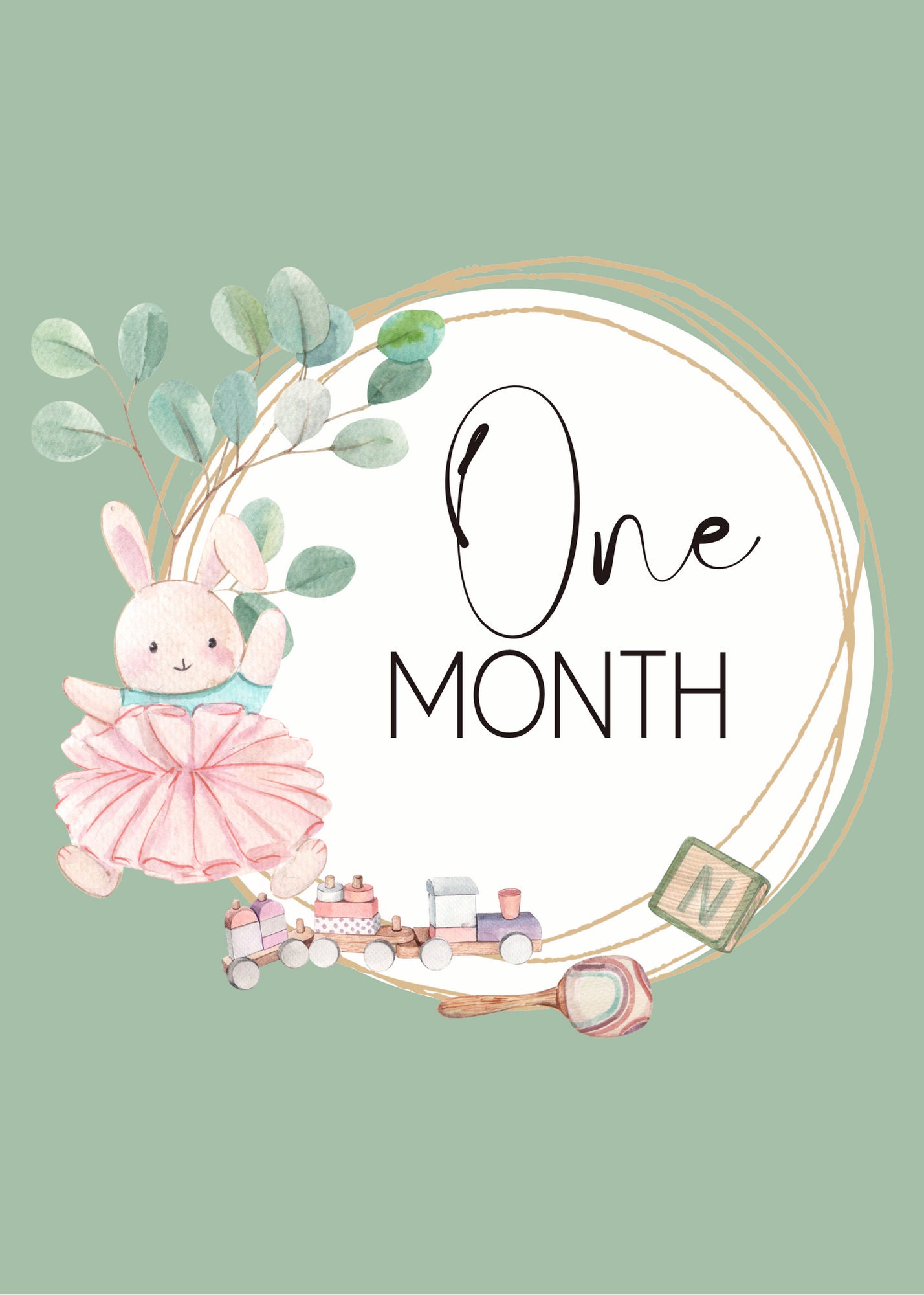 Green Monthly Milestone Cards | Printable Monthly Milestone Cards ...